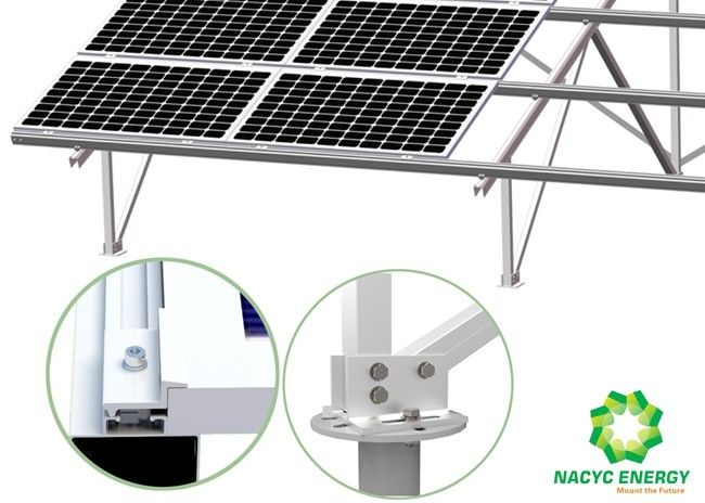 Anodized Aluminum Ground Solar Racking Systems Framed PV Module Easy ...