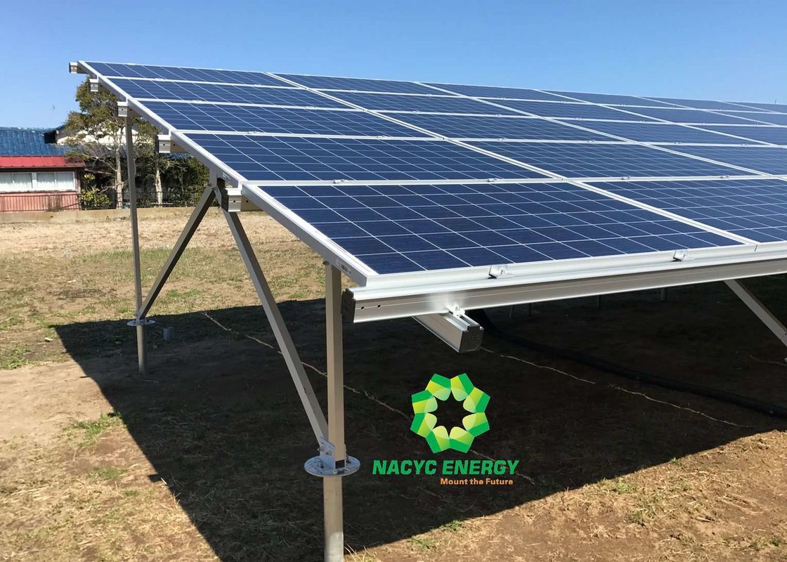 Anodized Aluminum Ground Mount Solar Racking Systems With CE Certificate